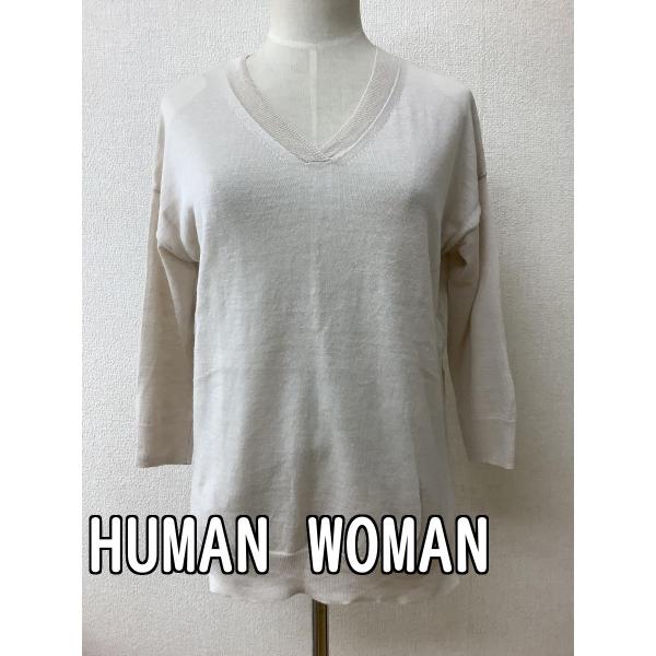 麻ニット ベージュ 透け感あり サイズM