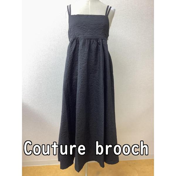 エンボス花模様 ジャンパースカート 黒 サイズ38