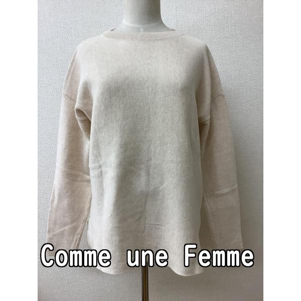 コットンとカシミヤのニットトップス ベージュ サイズ38