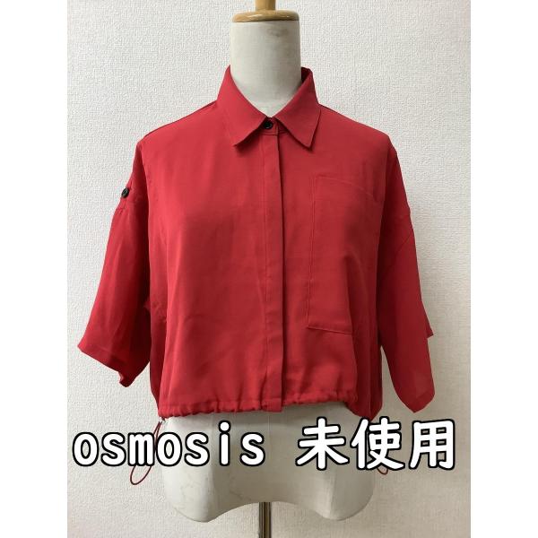 タグ付き未使用 ショート丈シャツ 赤 サイズONE