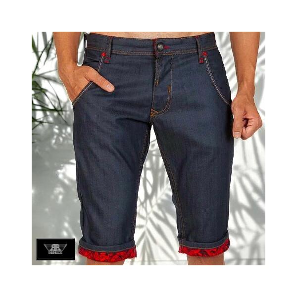 【REROCK】■リジッドデニムのハーフパンツがドイツより入荷しました。■ダークインディゴに赤色が差色！■ジップフライ仕様。ボタンもREROCKオリジナルボタンで高級感有り。■革パッチは本革です。【実寸サイズ】29：Ｗ77　股上23.5 股...