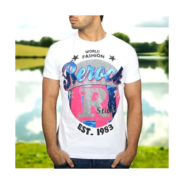 ドイツ発！【REROCK】■80s(エイティーズ)を彷彿させるＲＯＣＫなＴシャツです！■メタリックプリントに煌めくスタッズ使い。■かすれ加工を施したメタリックプリント。■袖ラインにピンクとブルーのステッチ。■エラステン10％でストレッチ抜群...