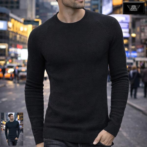 ドイツブランド【REROCK】身頃両サイドにボーダー編みデザイン。はゆる編みのクルーネックセーターです。中肉なのでインナーとしても使い勝手良し◎シンプルなデザインですが、他所ではなかなか見かけないデザインです。ヤング〜お父さんまでご着用頂け...