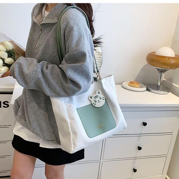 トートバッグ レディース キャンバス 肩掛け かばん バッグ 鞄 通学 通勤 大学生 エコバッグ A4バッグ ショッピング 2タイプ 通勤バッグ 通学バッグ