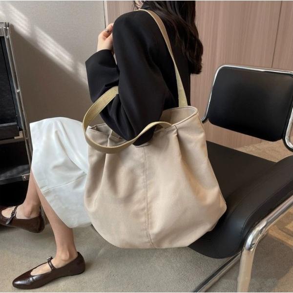 トートバッグ キャンパス レディース 大きめ ショルダーバッグ ドローストリング 布 かわいい 大容量 大きい 軽い 軽量 日常 通勤 通学