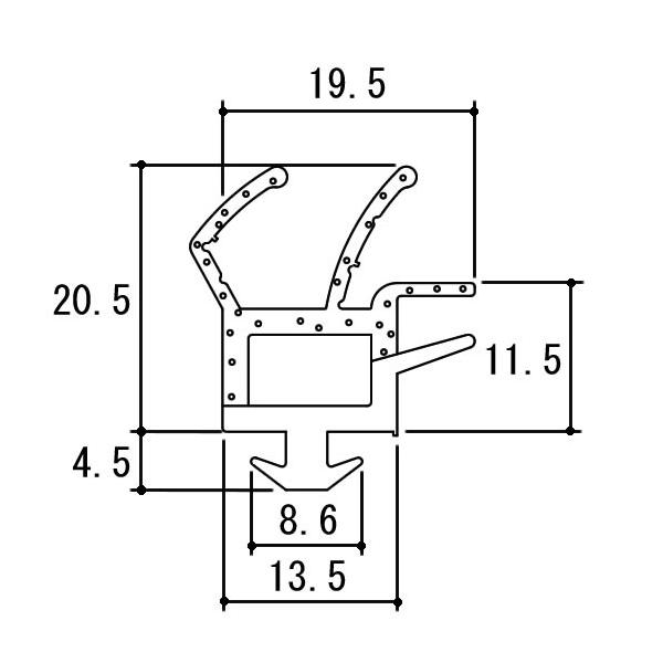 【商品色】KC(ブラック)【内容】気密材　L2400mm【対象商品】サンフォルテ (1999〜2006)サンプリマ (2000〜2006)サンデリカ (2000〜2006)サンアトレ(2001〜2007)サンキーガル(2001〜2006)サ...