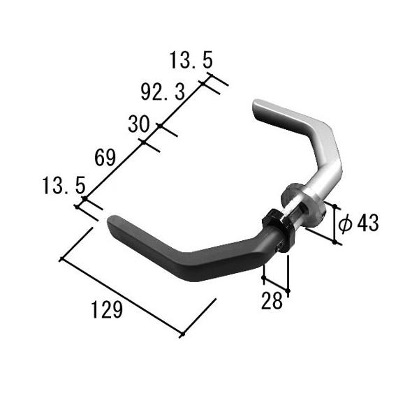 【商品色】WH(ホワイト) KG(ダークグレー)【内容】 レバーハンドル【対象商品】三協アルミ ウインコール2 (廃止年2007)アナ―ド2(廃止年2007)立山アルミ アンテオVRテラスドア(廃止年2007)立山アルミ キッチ スターVR...