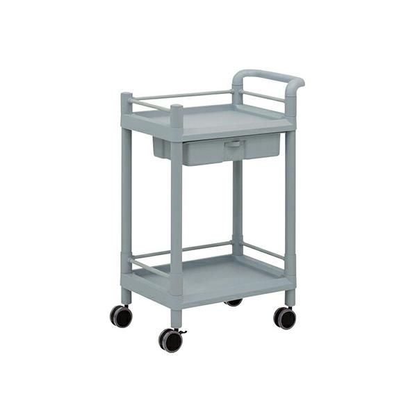 ●工具を使わずに組み立て・分解が容易にできます。●軽量で頑丈な、使い勝手の良いオールプラスチック製です。●天板・棚板は枠付きで落下を防止します。●段数：2段●引出し/ガード枠：あり/あり●ハンドル：あり●サイズ（mm）：610×370×89...