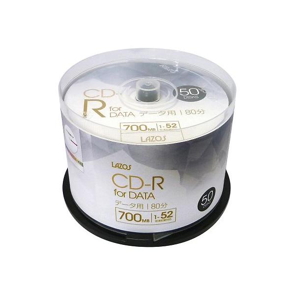 ブランクメディアディスク　CD-R　50枚入 L-CD50P Lazosブランクメディアディスク　CD-R　50枚入 L-CD50P Lazos■特徴■■仕様■●種別/タイプ：CD-R/データ・1回●容量/速度：700MB/1〜52●入数：...