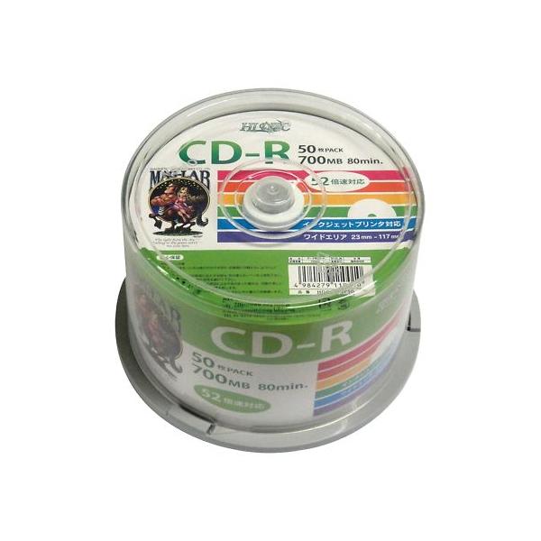 実験室設備 工具類 工具その他●種別：CD-R●容量：700MB●対応速度：52倍速●入数：50枚入スピンドルケース●記録時間：80分●レーベル：インクジェットプリンタ対応●印刷範囲：ワイドエリア（23-117mm）