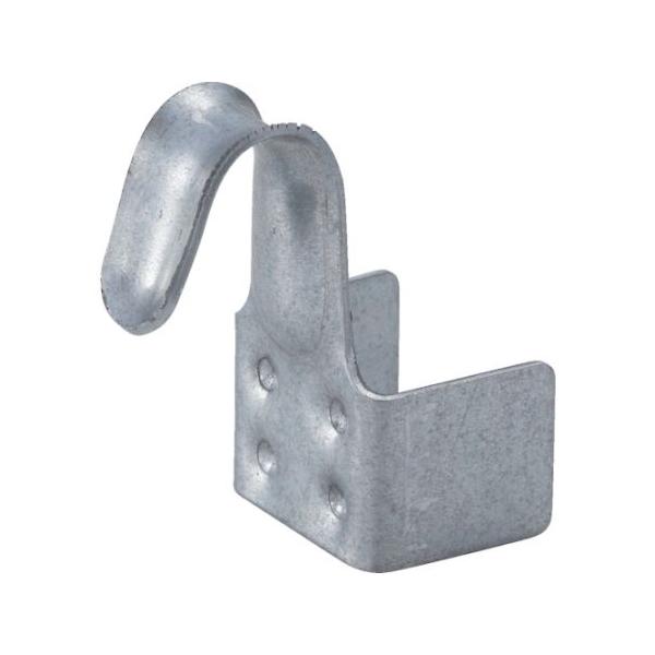 実験室設備 工具類 工具、道具●ゴムロープ用金具です。●差し込みハンマー等で叩き、ゴムロープの端に固定・設置するタイプです。■仕様●品名：フック20mm用●材質／仕上：●▼スチール●▼表面処理：メッキ仕上げ●原産国：日本●コード番号：283...