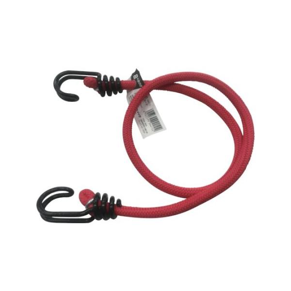 実験室設備 工具類 工具、道具●伸縮性があり、周囲を糸で特殊織しています。●荷物の仮留め、固定等。■仕様●色：レッド●長さ（m）：0.8●標準幅（mm）：8●材質／仕上：●▼中芯：天然ゴム●▼被覆：PP●▼金具：スチール●注意：●▼ゴムの伸...