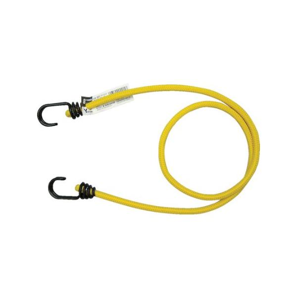 実験室設備 工具類 工具、道具●伸縮性があり、周囲を糸で特殊織しています。●荷物の仮留め、固定等。■仕様●色：イエロー●長さ（m）：1.0●標準幅（mm）：8●材質／仕上：●▼中芯：天然ゴム●▼被覆：PP●▼金具：スチール●注意：●▼ゴムの...