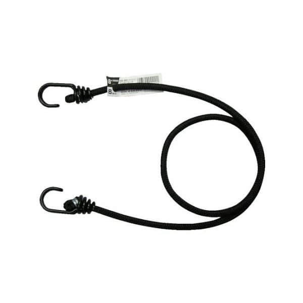 実験室設備 工具類 工具、道具●伸縮性があり、周囲を糸で特殊織しています。●荷物の仮留め、固定等。■仕様●色：ブラック●長さ（m）：1.0●標準幅（mm）：8●材質／仕上：●▼中芯：天然ゴム●▼被覆：PP●▼金具：スチール●注意：●▼ゴムの...