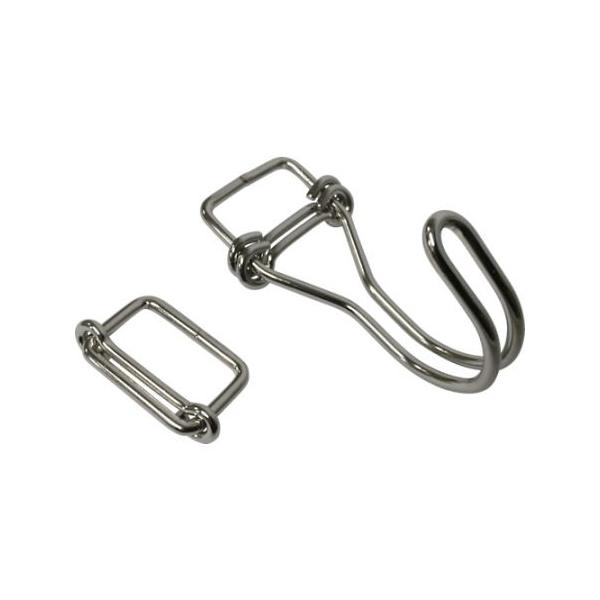 実験室設備 工具類 工具、道具●チューブゴムの先端に加工が出来ます。●チューブゴムの先端金具。■仕様●適合バンド幅（mm）：20●セット内容：1本線送りフック×1、線送り×1●材質／仕上：スチール●原産国：日本●コード番号：367-5599