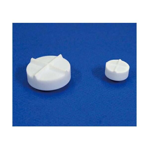 汎用科学機器/撹拌機　２/撹拌用品（回転子・撹拌棒）フロン工業 PTFE撹拌子円盤型 E-50 1個●形状が円盤型で上部に4 枚羽根付になっています。●口の大きい容器類に使用します。●直径×高さ：50φ×15mm●コード番号：F-4032-008