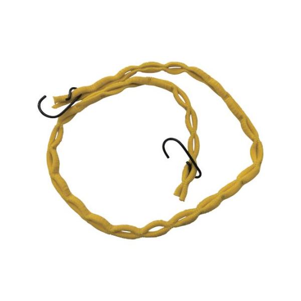 実験室設備 工具類 工具、道具●ゴム自身が輪の連続で引っ掛け可能です。●クモの巣のように自在に張り巡らせることができます。●自転車やバイクの荷物固定などに。■仕様●色：イエロー●長さ（m）：1●包装形態：袋入り●両端フック付●材質／仕上：中...