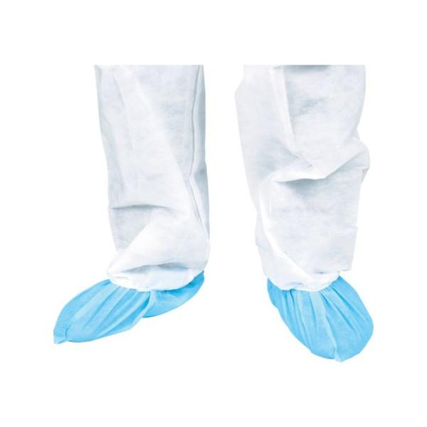 看護、介護用品 病院関連商品 手袋・ウェア　マスク、防護メガネ●工場や事務所への汚れの侵入を防ぎます。●工場、事務所、清潔作業環境の汚れ防止。■仕様●色：ブルー●適応靴サイズ（cm）：24〜28●底部すべり止めなし●材質／仕上：不織布（1層...