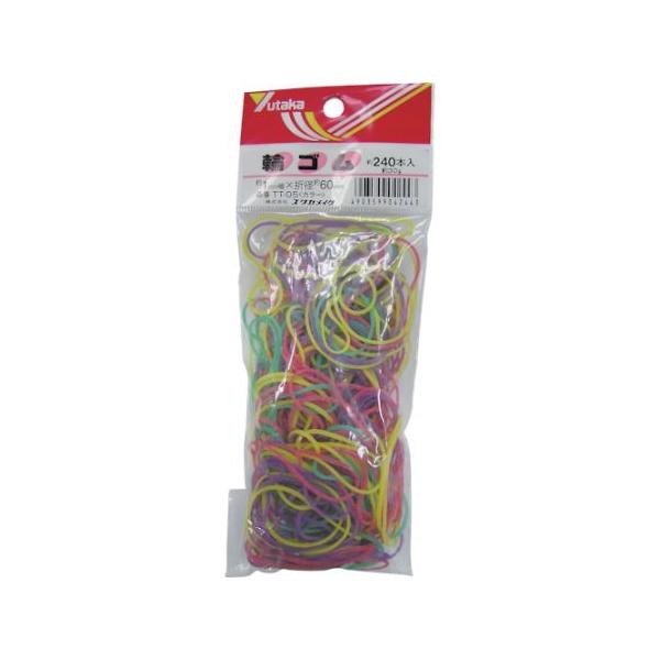 実験室設備 工具類 工具、道具●伸びがよく扱い易いです。●結束の定番品です。●小物の束ね、結束に。■仕様●色：混色●切幅（mm）：1●折径（mm）：60●包装形態：袋入り●袋入数（本）：240●材質／仕上：天然ゴム●原産国：日本●コード番号...