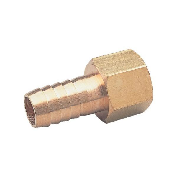 実験室設備/工具類/工具、道具アソー 内ネジホースニップル PT1/4×φ9.5 1個●寸法：PT1/4×φ9.5●竹の子内径(mm)：5.5●六角対辺(mm)：17●竹の子長さ(mm)：26●全長(mm)：41