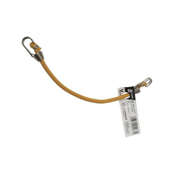 実験室設備 工具類 工具、道具●伸縮性があり、周囲を糸で特殊織しています。●荷物の仮留め、固定等。●色：イエロー●長さ（m）：0.2●標準幅（mm）：5●両端フック●材質／仕上：●▼中芯：天然ゴム●▼被覆：PP●▼金具：スチール●原産国：中...