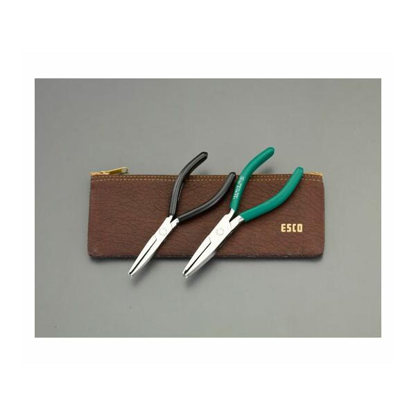 実験室設備 工具類 工具、道具●エスコオリジナルセット商品です。●2本セット(袋付)●材質：高炭素鋼●精密機器の軸部など、狭所のEリングの着脱に●先端マグネット付●型番：EA590EL-10