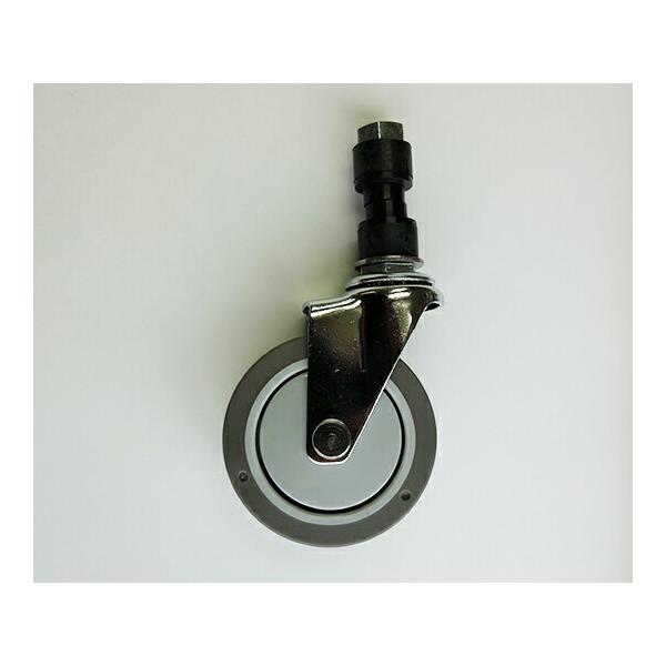 実験室設備 ワゴン・チェアー運搬 運搬その他●ストッパー：無●サイズ：φ75ｍｍ●仕様：単輪●車輪材質：エラストマー●色：グレー●取り付け部：ゴム止め式●取り付け仕様：パイプ内径23ｍｍ用