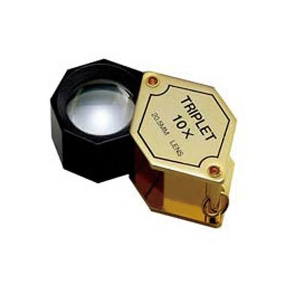 実験室設備 工具類 工具、道具●おすすめ!レンズ径が大きくて見やすい宝石鑑定用ルーペ。トリプレットレンズ仕様/倍率10倍/レンズ径20.5mm●入数：1個●材質：ガラス・真鍮(しんちゅう)・他●倍率：10倍●レンズサイズ(約)：20.5mm...