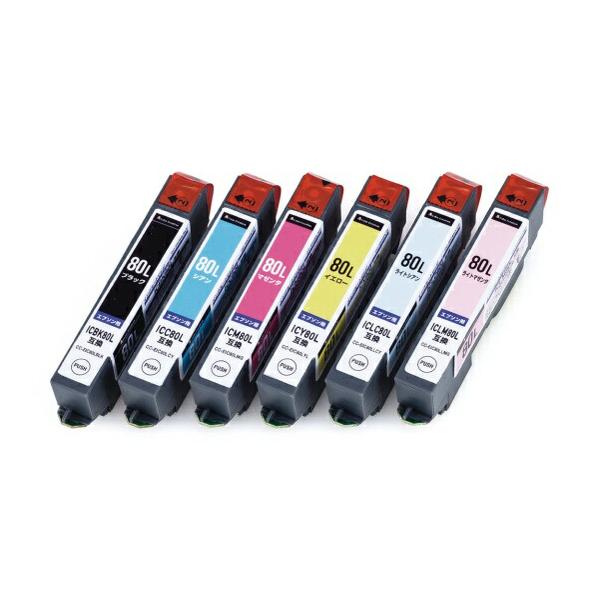 実験室設備 事務用品・ＯＡデスク ＯＡサプライ●対応カートリッジ：エプソン IC6CL80L●対応プリンタカラリオ EP-707A、EP-708A、EP-777A、EP-807AB、EP-807AR、EP-807AW、EP-808AB、EP...