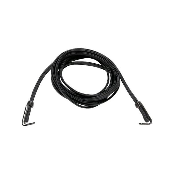 実験室設備 工具類 工具、道具●両端にフックとループのついたバンジーコードです。●両端についているため1本で使用シーンに合わせた使い分けが可能です。●荷物の仮止め、固定など。●色：黒●線径（mm）：7●長さ（m）：3.0●幅（mm）：7●箱...