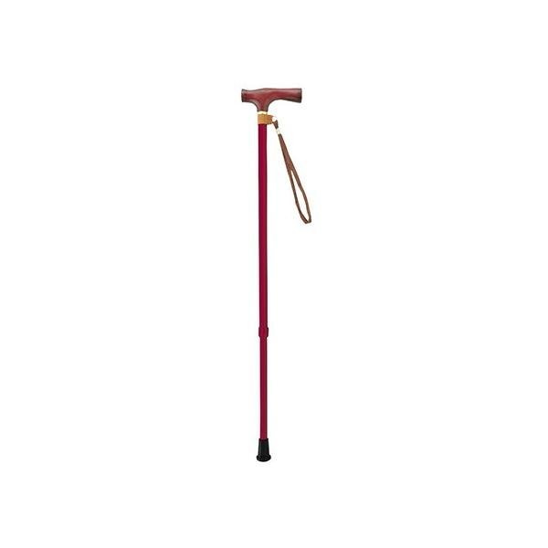 アズワン　ナビ助掲載商品特徴雨の日にも滑りにくい杖先ゴムを使用しています。仕様型番：VH2412色：赤材質：シャフト／アルミニウム合金（特殊アルマイト塗装）、グリップ／天然木全長：705*965mm（20mm間隔）重量：約290g適合身長：...