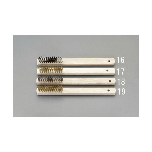 実験室設備 工具類 工具、道具●行数：3行●全長：270mm●柄材質：木●ブラシサイズ：22×80mm●ブラシ材質：ステンレス●線径：0.3mm●毛丈：19mm