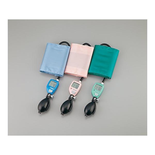 アズワン　ナビ助掲載商品特徴片手操作が可能で聴診器を用いたコロトコフ音測定式です。決定ボタンを押すと最高血圧値・最低血圧値をデジタル表示します。ゴム球を挿しかえる事により右利きにも左利きにも対応できます。仕様色：ブルーサイズ(mm)：70×...