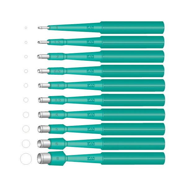 医療機器通販なら安心のショップデクリニックにお任せ下さい。材質（メス）：刃物用ステンレス鋼●継ぎ目のないステンレス製で、鋭利なカッティングエッジを採用。●サイズが見やすく浮き彫りされています。●皮膚科治療・皮膚組織検査・動物実験等に使用しま...