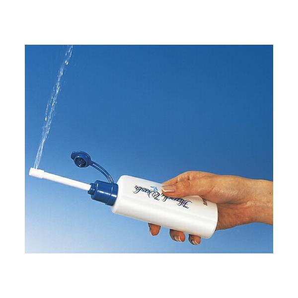 医療機器通販なら安心のショップデクリニックにお任せ下さい。サイズ：５３×３６×１５１ｍｍ材質：本体・キャップ＝ポリエチレン、ノズル＝ＡＢＳ●手動式ですので、噴出の強弱が自由で、水量も少なく電池も不要です。●キャップがワンタッチ式でノズルの着...