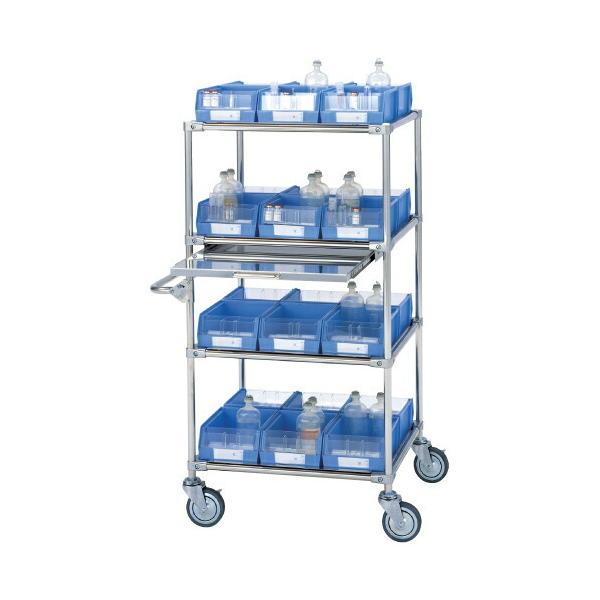 医療機器通販なら安心のショップデクリニックにお任せ下さい。ボトルケース最大収納数：Ｆ型×３２コ●５００ｃｃボトル４本分のスペースを持つボトルケースＦ型（ＫＣ−８０１）を搬送するための棚板を設定したモデル。●パイプのフレームをつないでいるジョ...