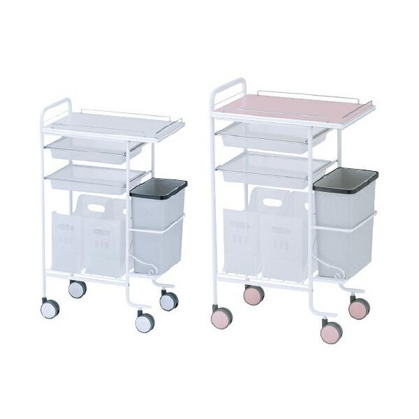 医療機器通販なら安心のショップデクリニックにお任せ下さい。サイズ：Ｗ５５５×Ｄ３３０×Ｈ８９０（天板高８１５）ｍｍ材質：フレーム＝スチール（粉体塗装）、天板＝メラミン化粧板、トレー＝ポリプロピレンキャスター：φ７５ｍｍ（双輪）付属品：ボック...