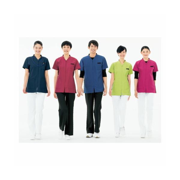 医療機器専門商社ショップデクリニック男女兼用上衣   RT-5072 ロイヤルブルー サイズ：S材質：ポリエステル100%（制電糸入）、制菌加工、制電、吸水、防汚効果前ファスナー開きのスクラブで、着脱時のわずらわしさを解消。きりっとしたアク...