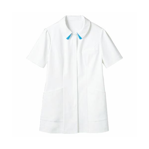 医療機器専門商社ショップデクリニックナースジャケット   73-1864 3L カラー：ホワイト×ブルー材質：ポリエステル100%、制菌、帯電防止、吸汗速乾、防汚加工、透け防止襟先にあしらった配色が品良く、小顔効果も期待できるナースウェア。...