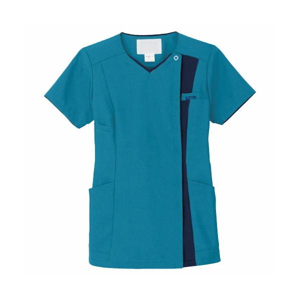 医療機器専門商社ショップデクリニックレディスジップスクラブ   7023SC-11 S カラー：ターコイズ材質：ポリエステル100%、吸汗速乾着脱がしやすい羽織るタイプ。右脇にPHSポケット、右腰には小分けポケットとループ付。機能性とデザイ...