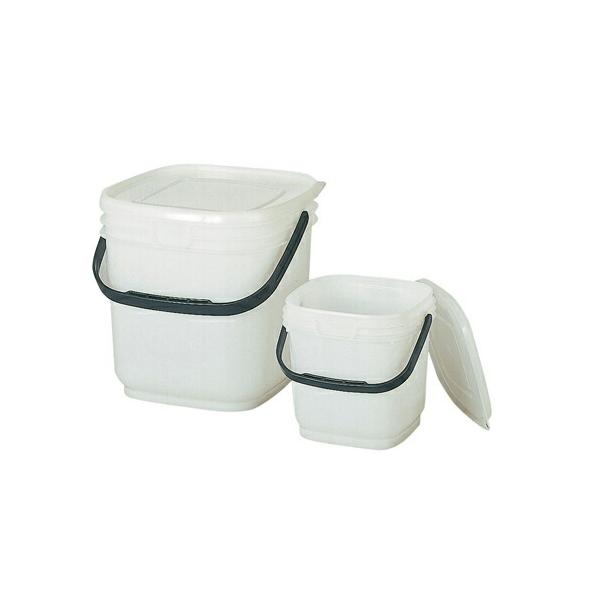●高密度ポリエチレン製の丈夫な容器です。●密封できるフタ付きなので物流保存に役立ちます。●取手が幅広く持ち易い形状。●有効内寸：W138×D138×H165●材質：本体＝高密度ポリエチレン、フタ＝低密度ポリエチレン