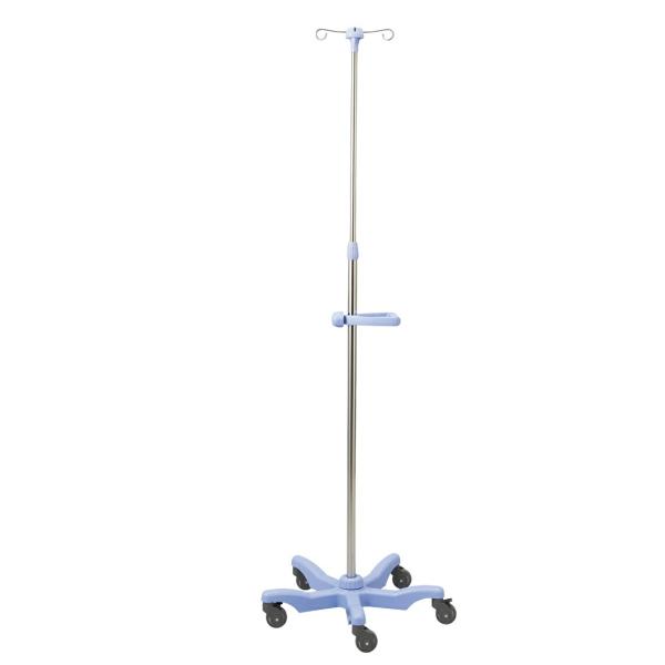 ? 安定感のある低重心ベースなので、静かで安定した移動ができます。●サイズ：ベース幅＝530、高さ＝1300〜2200●重量：4.7●材質：ポール＝ステンレス、ベース＝ABS・スチール●キャスター：φ60（ストッパー2コ付）●付属品：専用グリップ