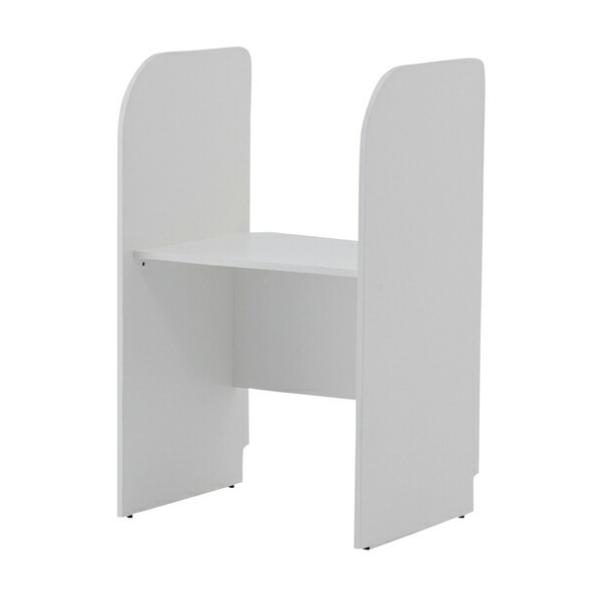 ●採血台やテーブルとしてプライバシーを確保し、個人情報を保護します。●カラーはホワイトとナチュラルの2種類から選べます。●サイズ：W736×D600×H1200（台高700）●材質：本体＝低圧メラミン樹脂化粧木質ボード