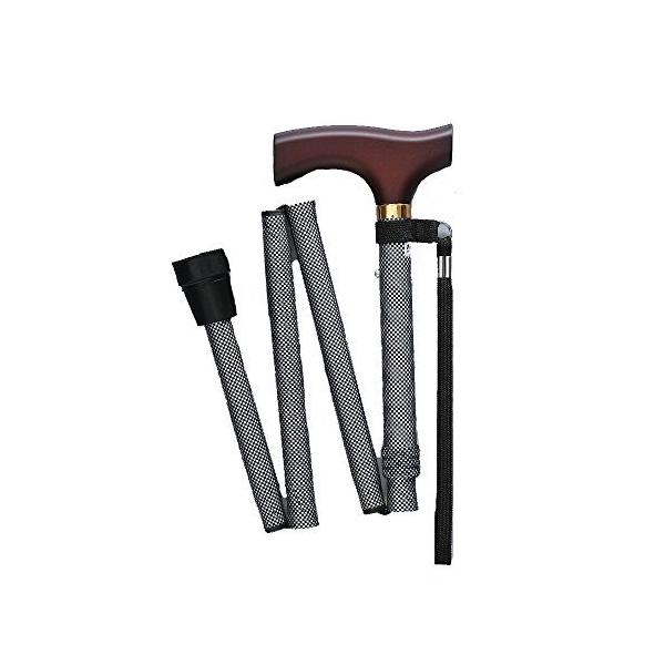 太くて丈夫な、安心感のある折畳式ステッキ。【特長】・ポピュラーな木製グリップで、太くて安心感のある折畳式ステッキです。・折畳式ステッキですので、旅行などのお出かけに最適です。・高さは約79〜89cmで伸縮し、2.5cmピッチで5段階調節でき...