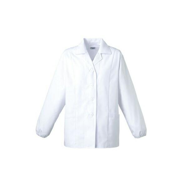 特徴●ホームクリーニング可仕様●色：ホワイト(色番：0)●サイズ：M●素材：ポリエステル65％、綿35％●着丈（cm）：65●肩幅（cm）：40●胸囲（cm）：102●袖丈（cm）：52