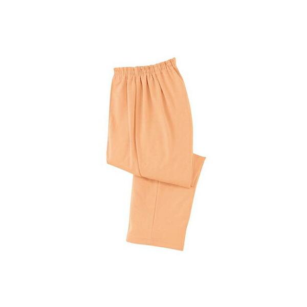 特徴●おなかにやさしいウエストゴム仕様です。仕様●男女兼用●素材：ポリエステル95％・綿5％[フィックス防縮ニット]●サイズ：LL●色：オレンジ●ウエスト（cm）：94〜104●ヒップ（cm）：118●股下（cm）：71