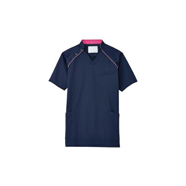 特徴●首のラインがすっきりと見えるスタンドカラーのスクラブ。●ネイビーを基調にアクセントカラーを効かせたスタイリッシュなデザインです。●ニット素材ならではのスーパーストレッチで着心地も抜群です。仕様●男女兼用●素材：ポリエステル100％[ス...