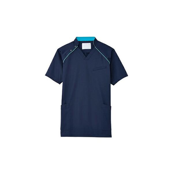 特徴●首のラインがすっきりと見えるスタンドカラーのスクラブ。●ネイビーを基調にアクセントカラーを効かせたスタイリッシュなデザインです。●ニット素材ならではのスーパーストレッチで着心地も抜群です。仕様●男女兼用●素材：ポリエステル100％[ス...