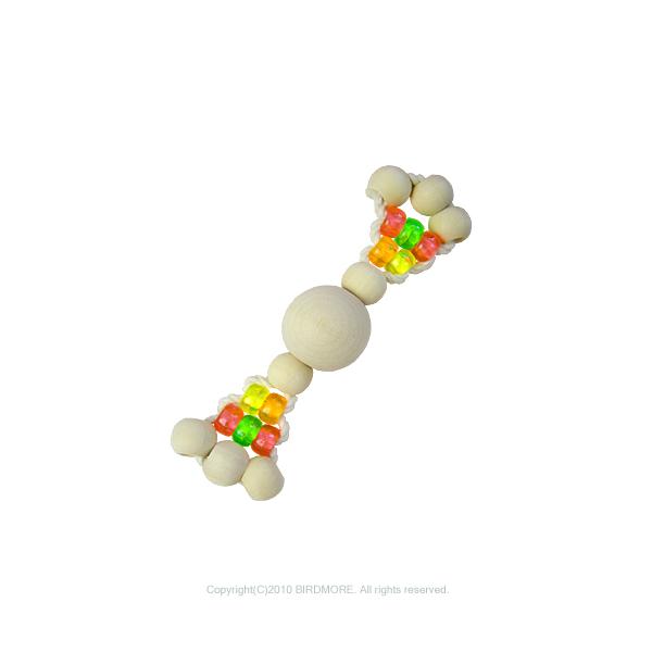 キャンディ型のカラフルなハンドトイです。ウッドビーズとプラスチックビーズを編み込みました。掴みやすく、かじって楽しいおもちゃです。メーカー/BIRDMORE素材/赤松・杉・ブナなどの無垢木・ステンレス金具・ステンレスチェーン対応鳥種/小〜中...