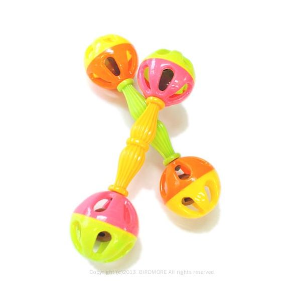 バーベル型のおもちゃです。両サイドのボールには鈴が入っています。メーカー/SBCサイズ/直径3.5ｃｍ長さ14ｃｍ入数1個適用鳥種/小型-中型鳥型番/SB1053入り数/1個カラー/このメーカーの商品は入荷ごとにパーツカラーが異なる場合がご...
